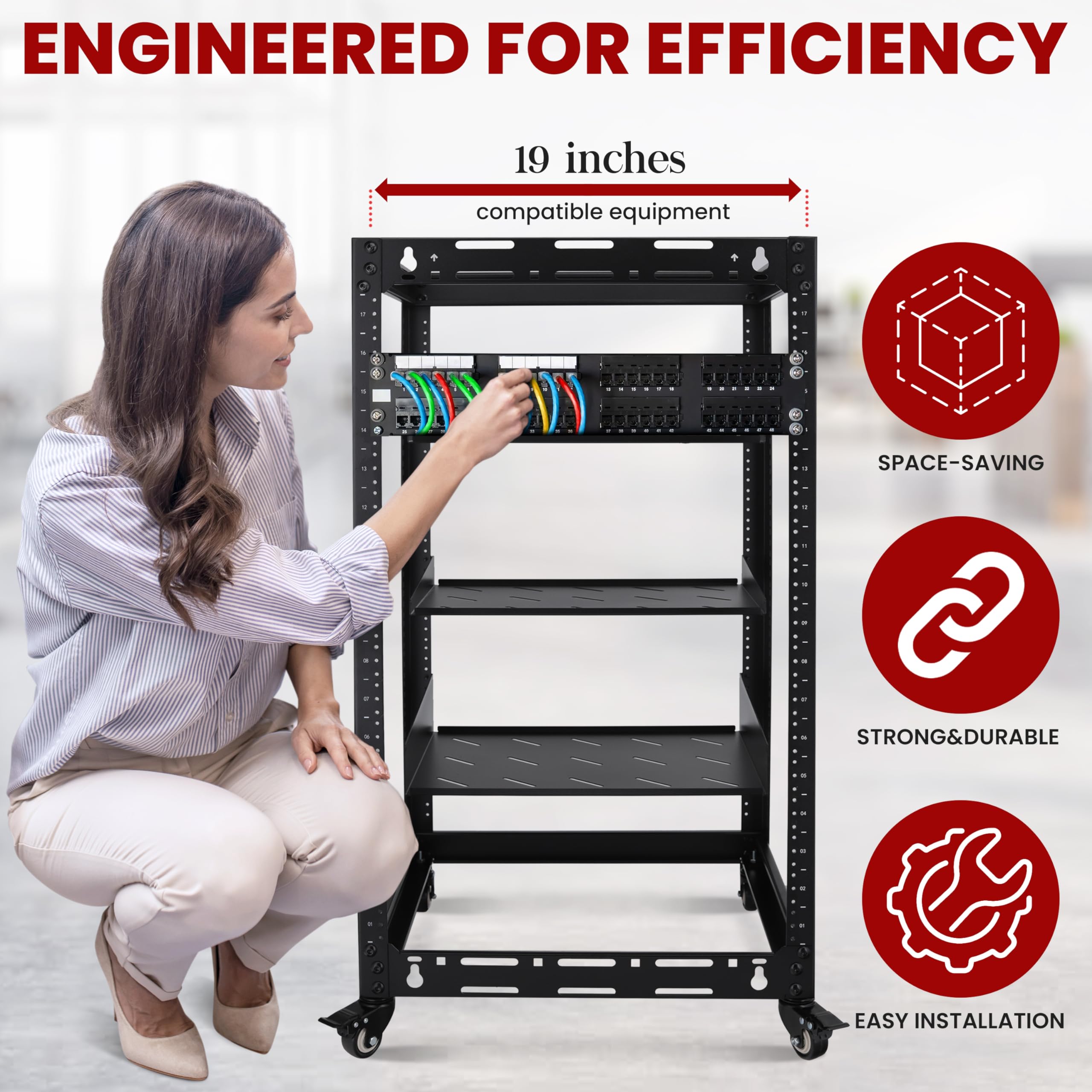 Mua 20U Server Rack Network Cabinet - Open Frame Rack, Wall Mountable Heavy Duty Designs for ...