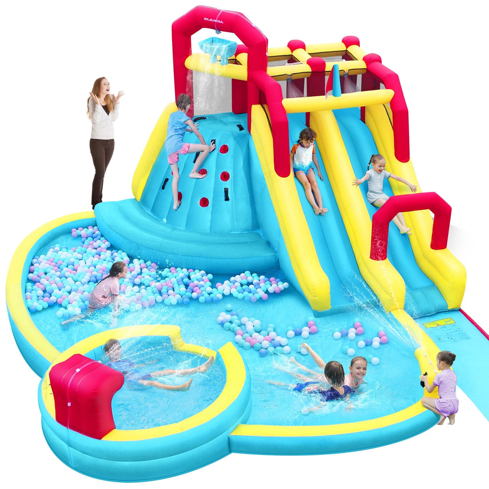 ELEMARA XL Inflatable Water Slides,7 in 1 Large Water Park for Kids and ...