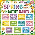Amazon.com: Whaline Spring Health Bulletin Board Set Colorful Flower ...