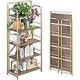 Amazon.com: 4NM No Assembly Folding Bookshelf, 5 Tier Vintage ...