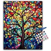 Amazon.com: TOCARE Tree of Life Paint by Numbers Kit for Adults Canvas, Acrylic Adult Paint by ...