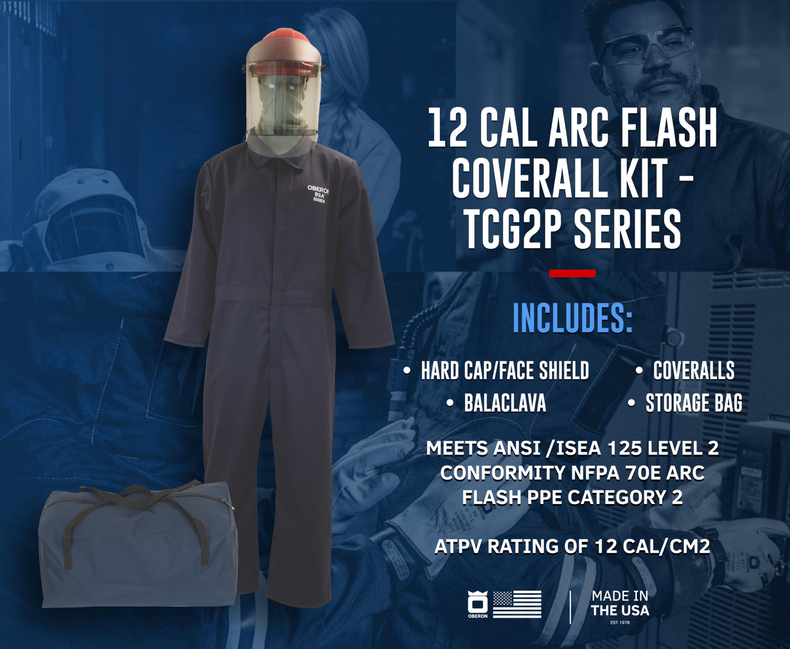 Mua OBERON Arc Flash Coverall Kit – 12 CAL - Includes Hard Cap, Face ...
