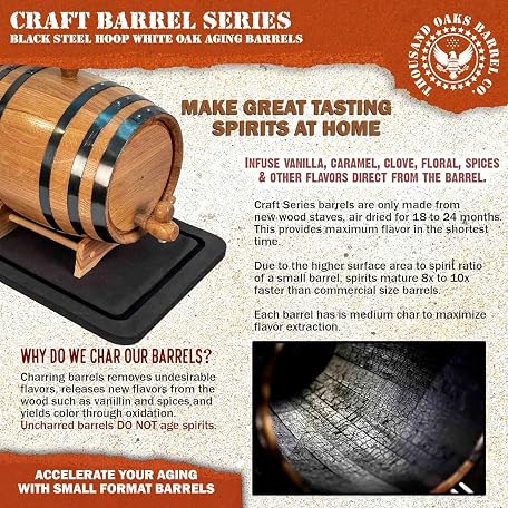 Mua 1 Liter Oak Aging Barrel with Wood Stand, Bung & Spigot - Mini ...