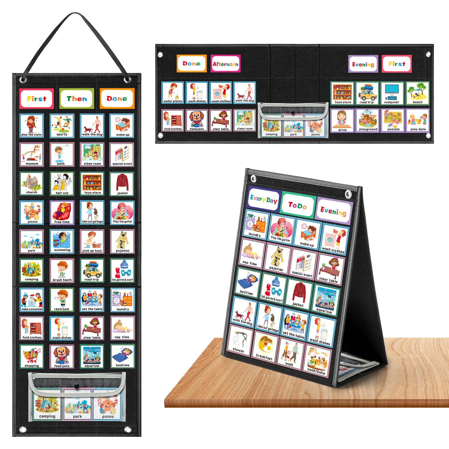 REGELETO X-Large Visual Schedule Chart for Kids Chore with 92 Pieces ...