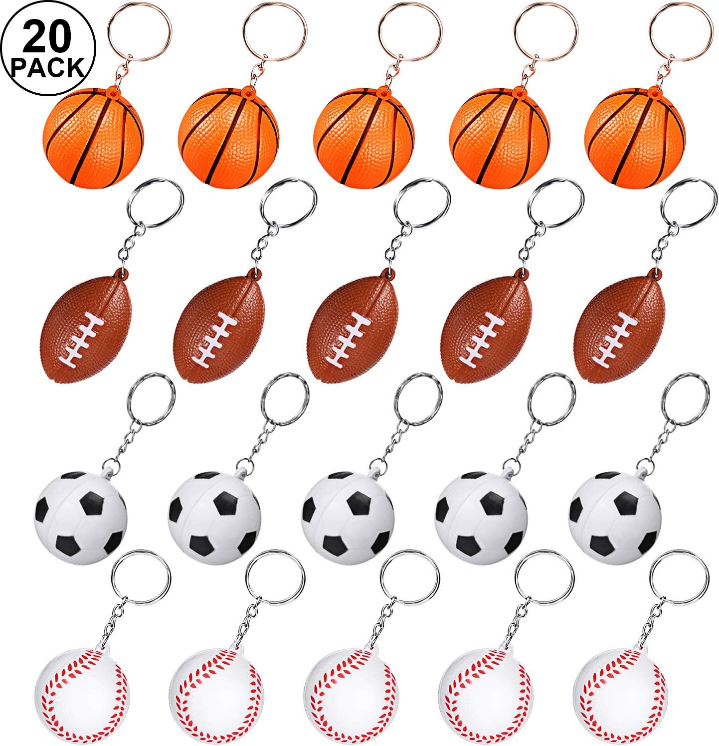 Amazon.com: Sport Keychains for Party Favors, School Carnival Reward ...