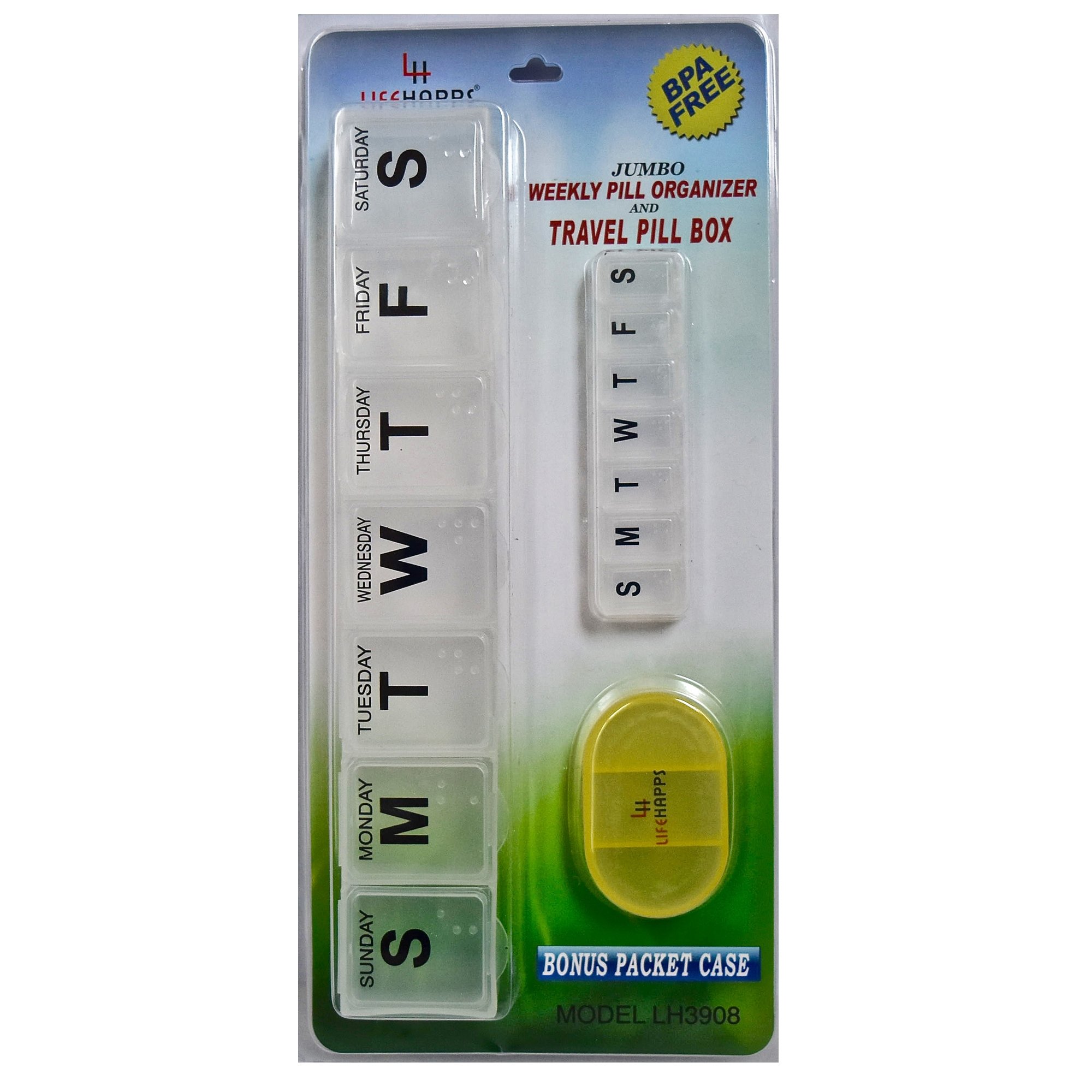 Amazon.com: Jumbo Weekly Pill Organizer (3XL) with Travel Seven Day ...