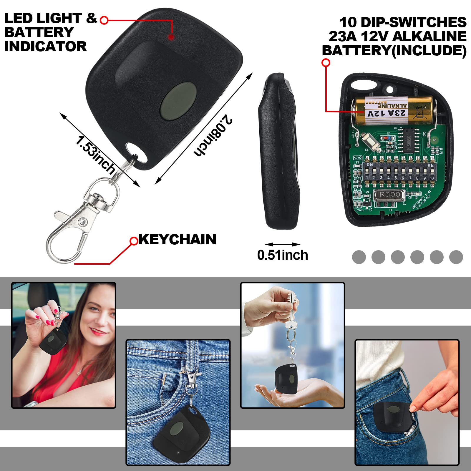 Mua Kingdder 3 Pieces Garage Door Remote Compatible for Multicode ...