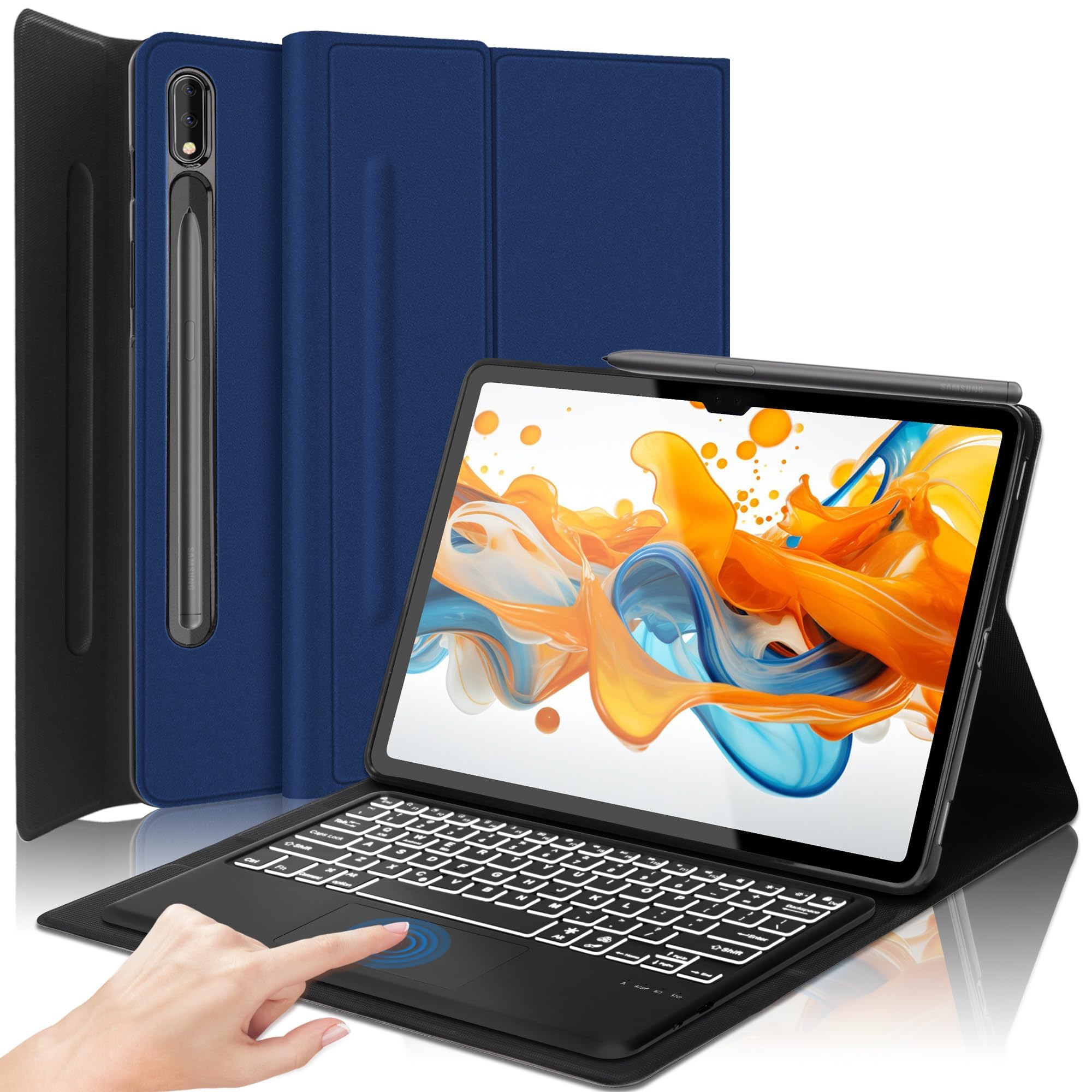 Touchpad Galaxy Tab S10 Ultra/S9 Ultra/S8 Ultra Keyboard Case - 7 Color ...