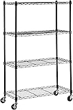 AmazonBasics 5-Shelf Shelving Unit on Wheels - Chrome: Amazon.co.uk ...