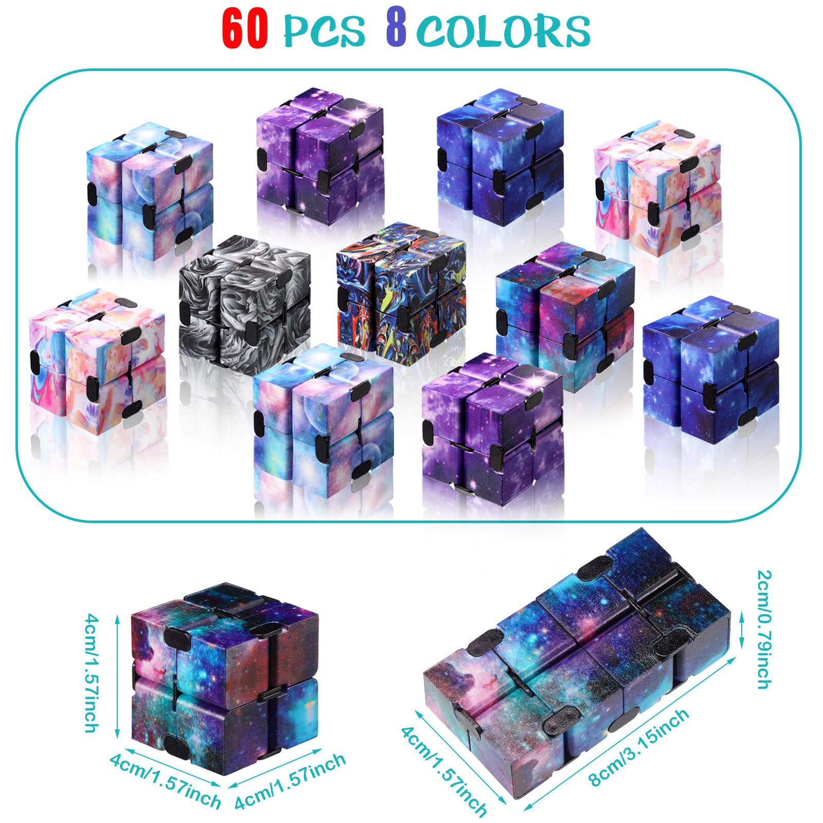 Mua Chivao 60 Pieces Kids Party Favors Cube Toy Sensory Cube Valentine ...