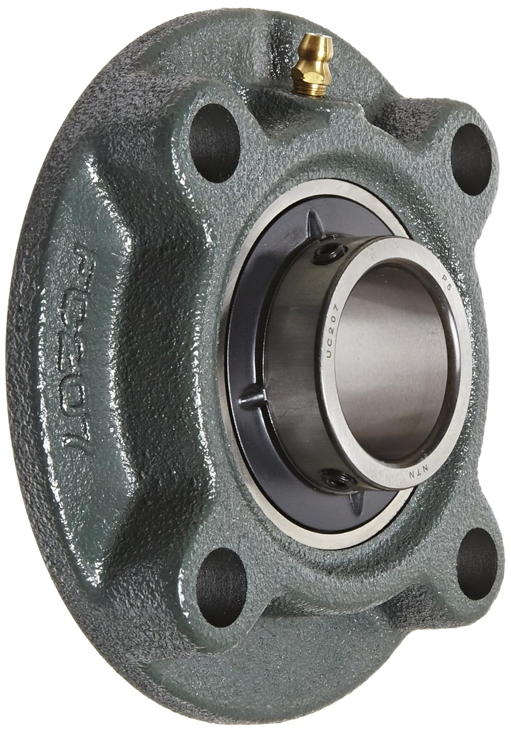 NTN UCFC207D1 Light Duty Piloted Flange Bearing, 4 Bolts, Setscrew Lock ...