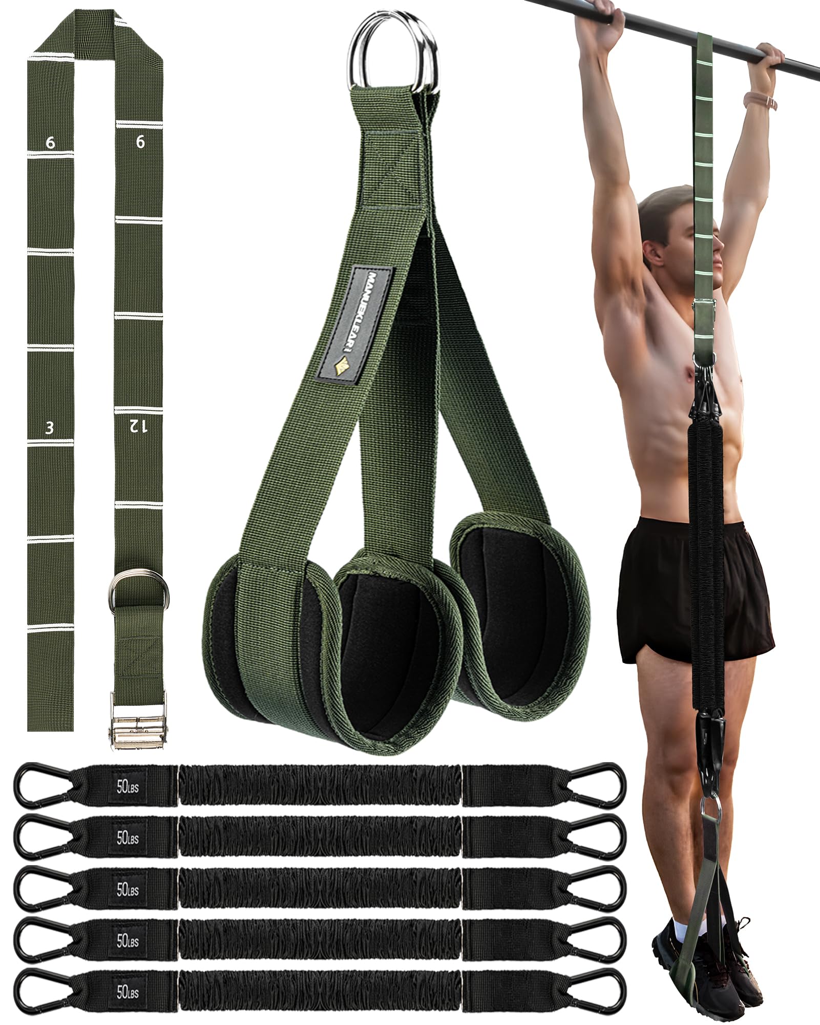 MANUEKLEAR Heavy Duty Resistance Bands for Pull Ups, Pull Up Assistance ...