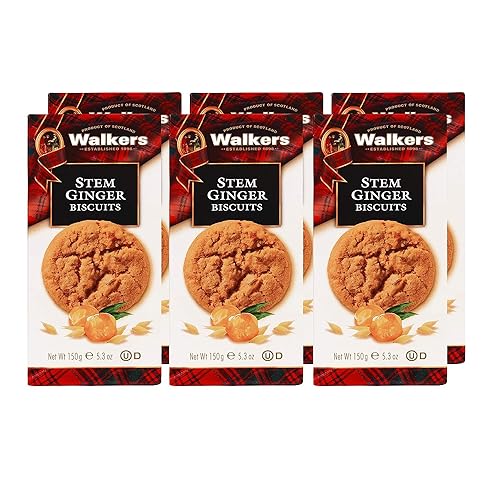 Walker's Shortbread Stem Ginger Biscuits, Scottish Cookies, 5.3 Oz ...