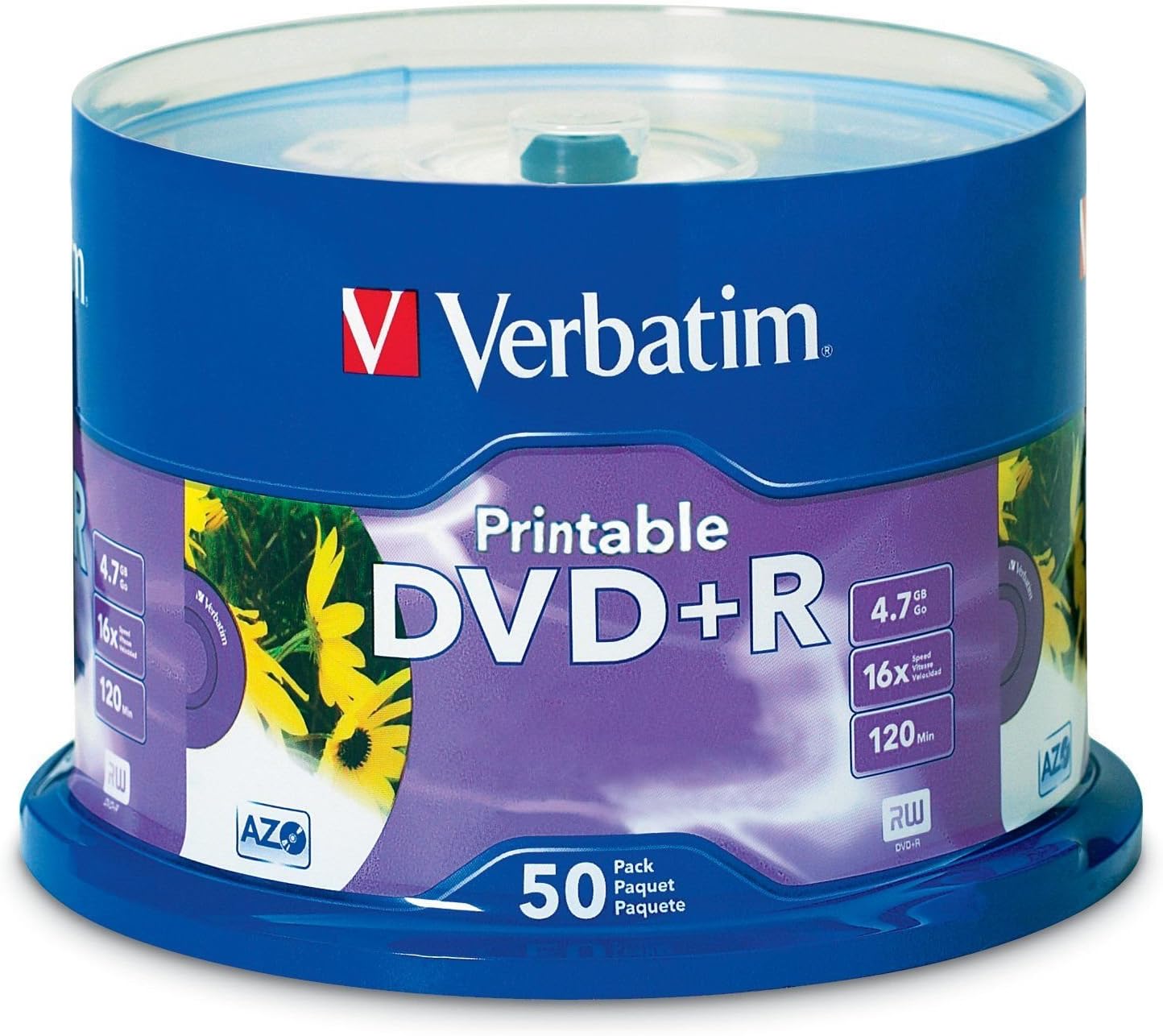 Verbatim DVD+R 4.7GB 16X White Inkjet Printable with Branded Hub - 50pk Spindle: Amazon.ca ...