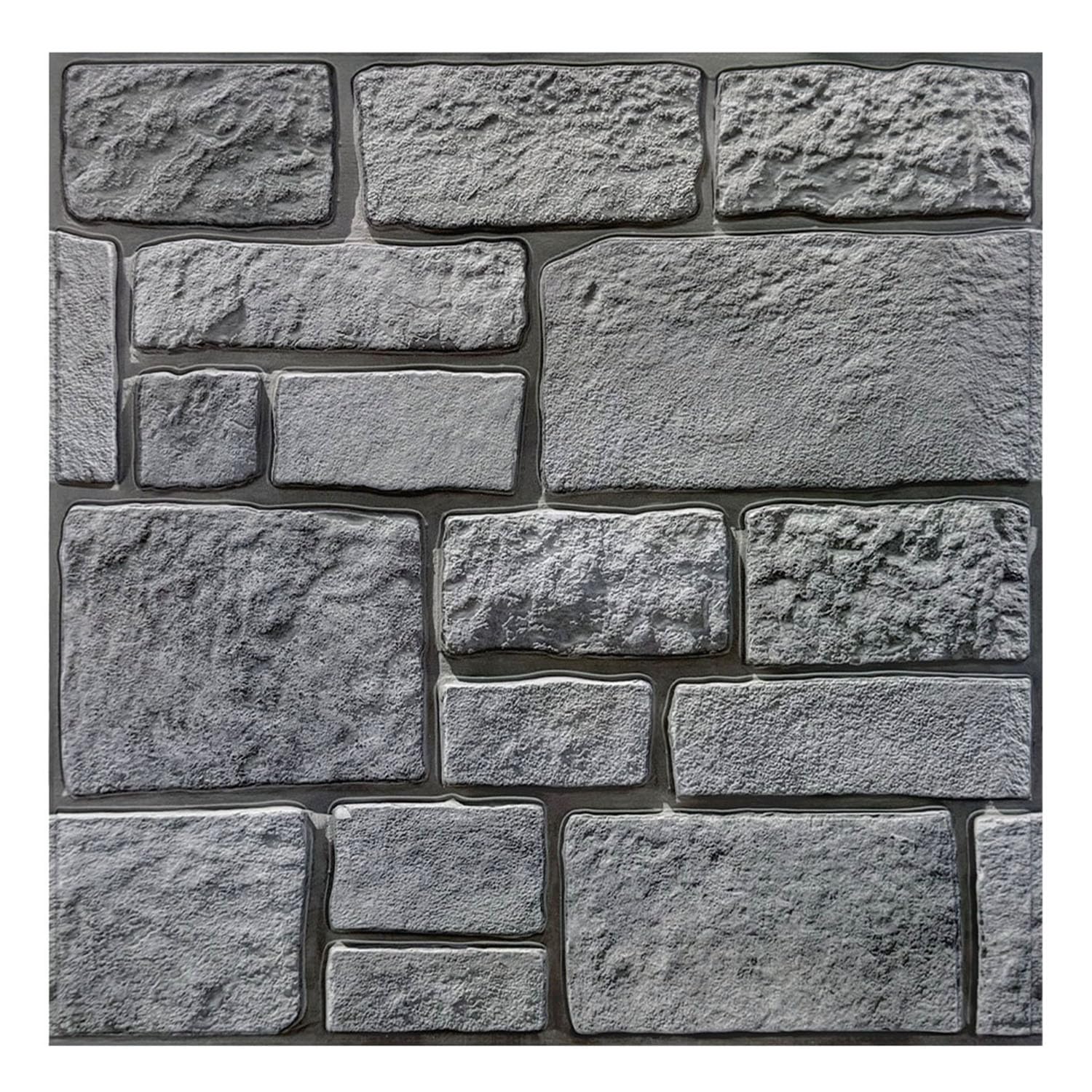 Commomy Faux Stone Wall Panels - 10 Sheets Ultralight PVC Stone Panels ...