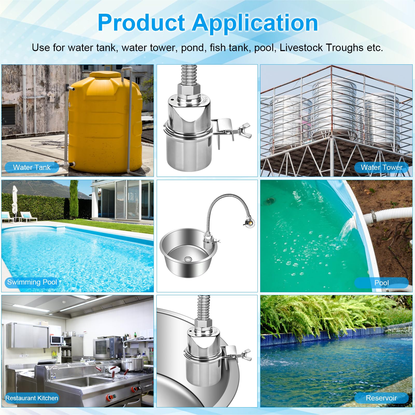 Mua Float Valve - 1/2" 3/4" 1" Water Float Valve, 304 Stainless Steel ...