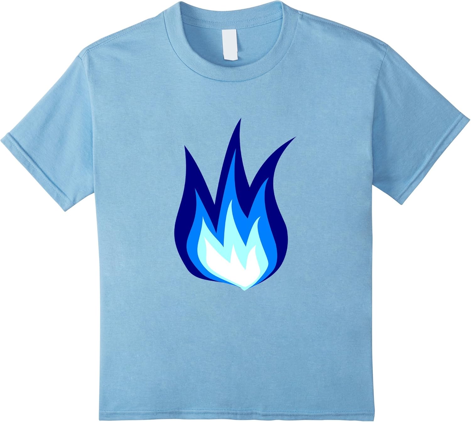 Amazon.com: Flaming Fire t-shirt Blue White Light Flame Hot Burn Bright ...
