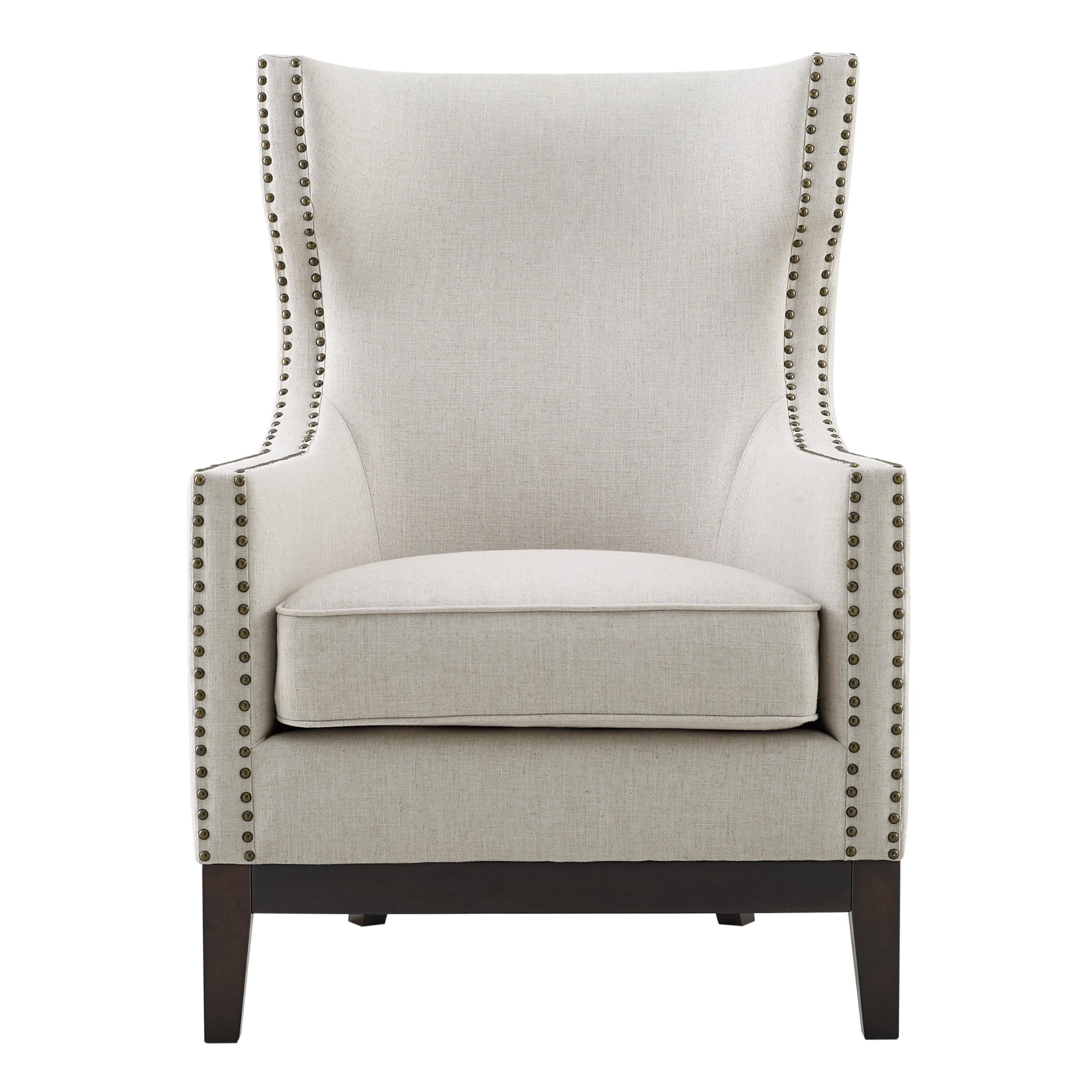 Steve Silver Roswell Wingback Modern Profile, Scalloped Sides, Brass ...