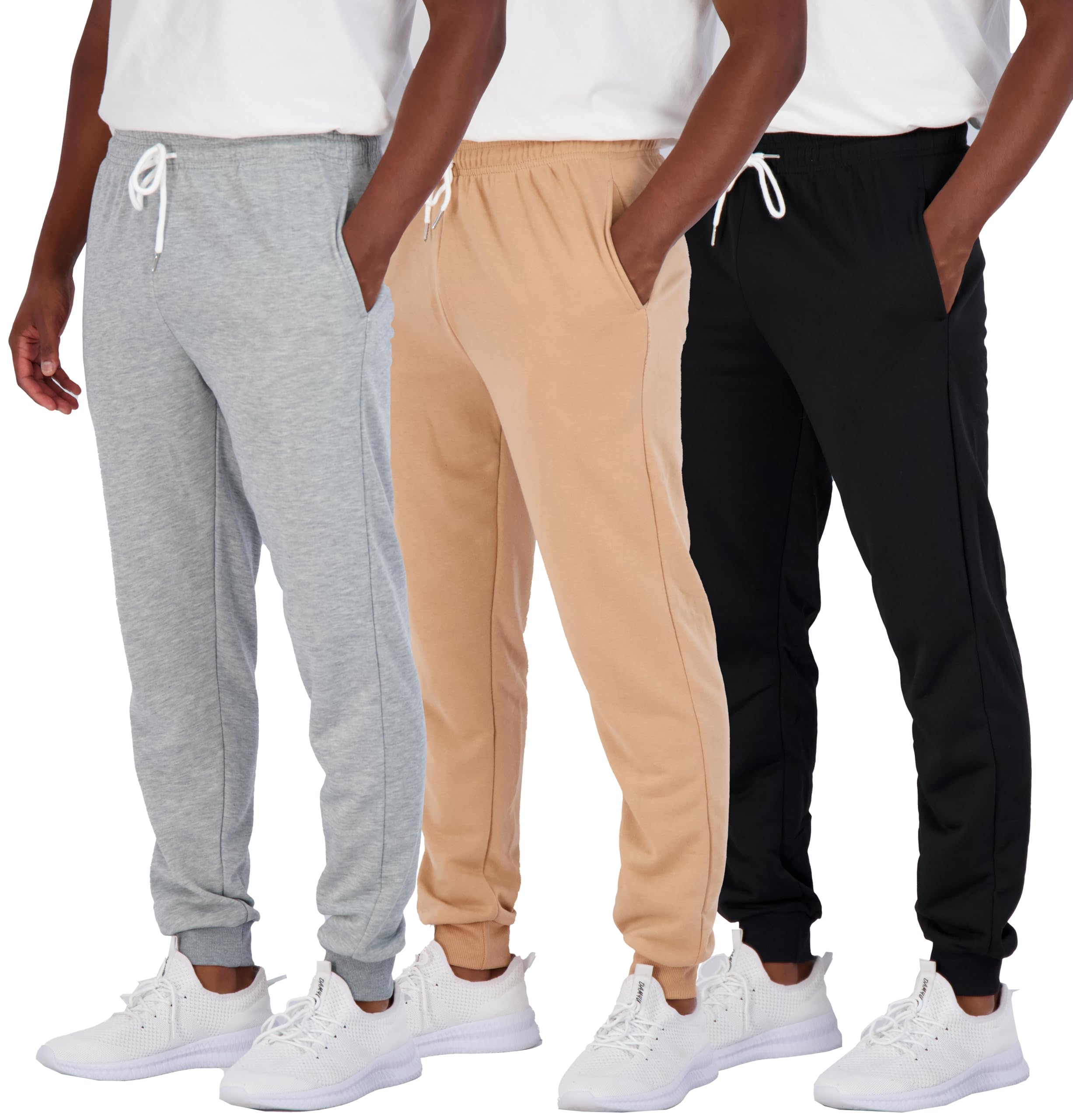 3 Pack Mens Men Big & Tall King French Terry Joggers Tech Fleece Active ...