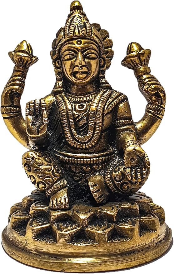 Buy RH Religious Heritage Lord Laxmi Pure Brass Idol | Mahalaxmi Murti ...