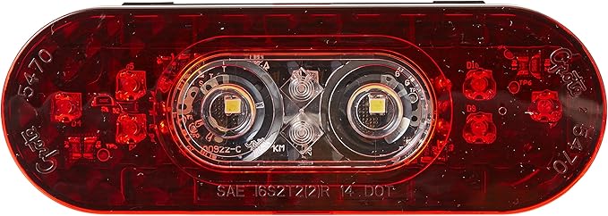 Grote 54702 6" Oval LED Stop Tail Turn Light with Integrated Back-up ...