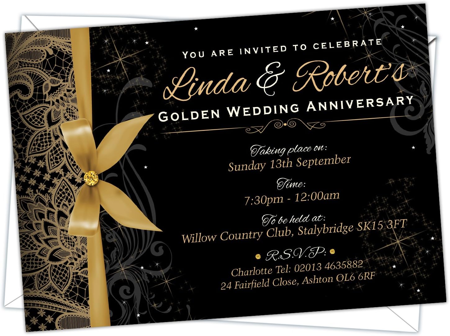 Personalised Golden Wedding 50th Anniversary Invitations Design Code Personalised Golden Wedding 50th Anniversary Invitations Design Code