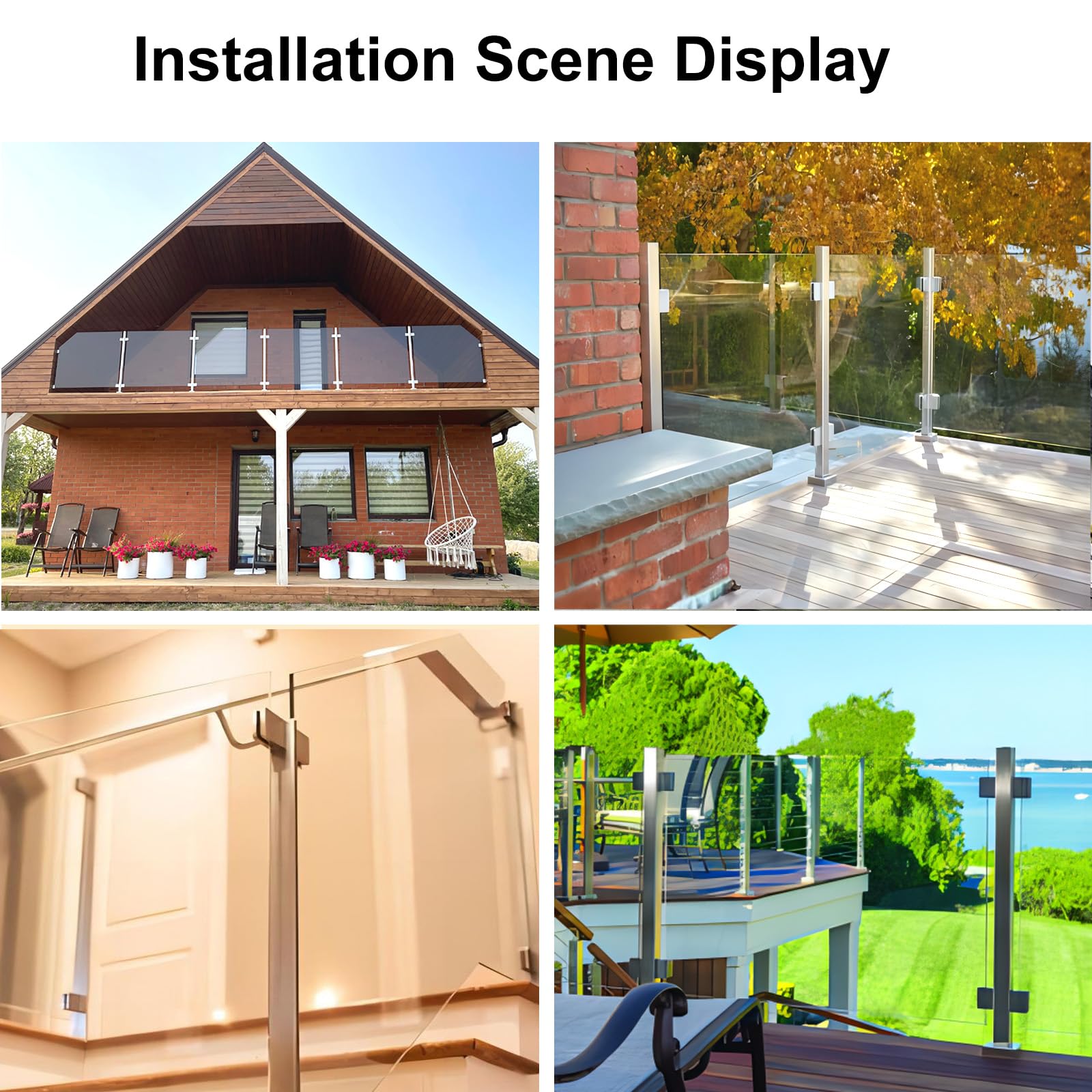 Mua Domart Stainless Steel Square Glass Railing Post System with Clamp ...