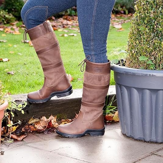 Ladies Women Horse Riding Outdoor Leather Waterproof Country Stable ...