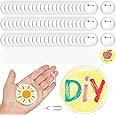 Amazon.com: Yilloog 100 Pcs Acrylic Clear Buttons with 200 Paper 20 SIM ...