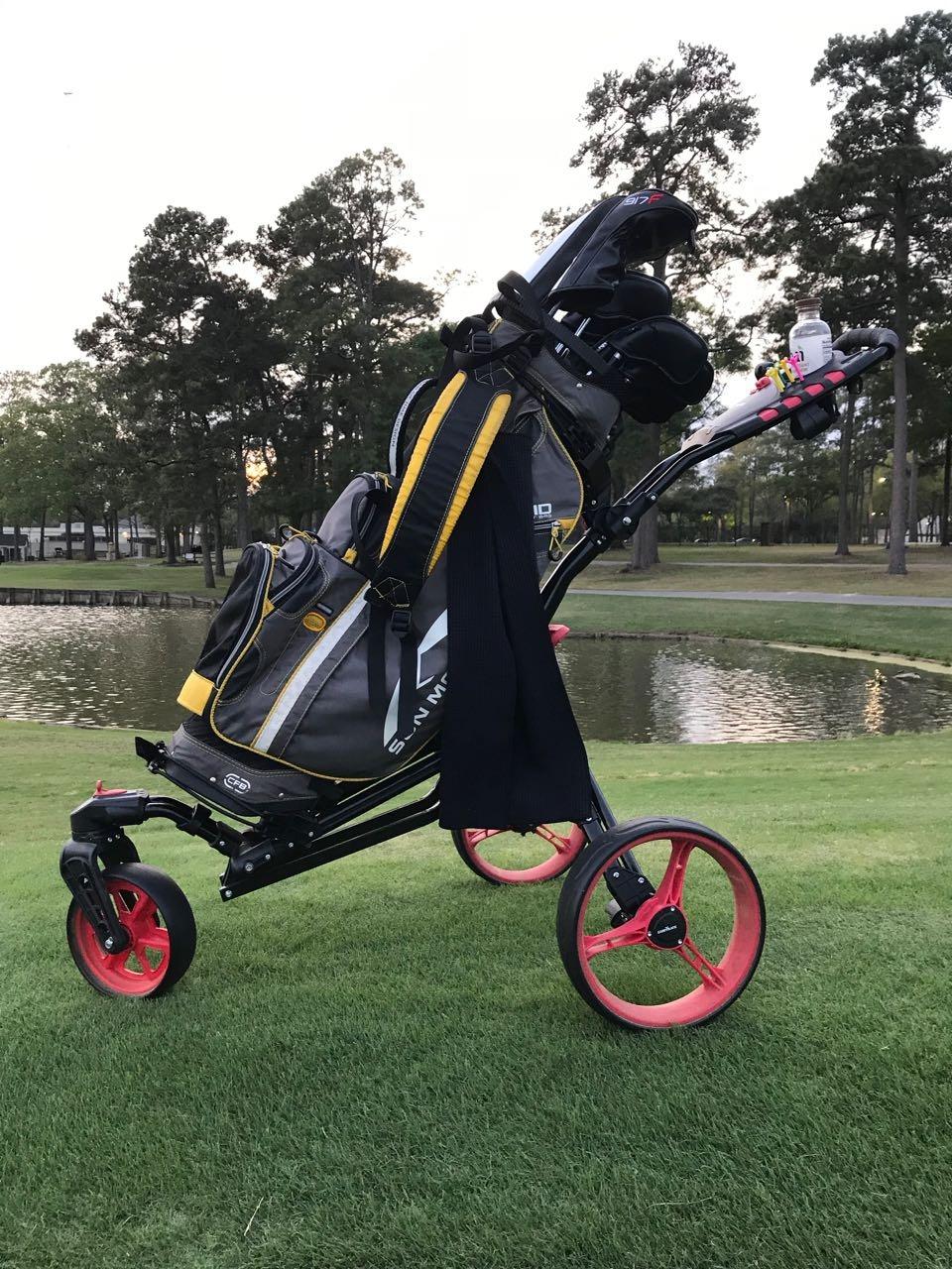 $27/mo - Finance Caddymatic Golf 360° SwivelEase 3 Wheel Folding Golf ...