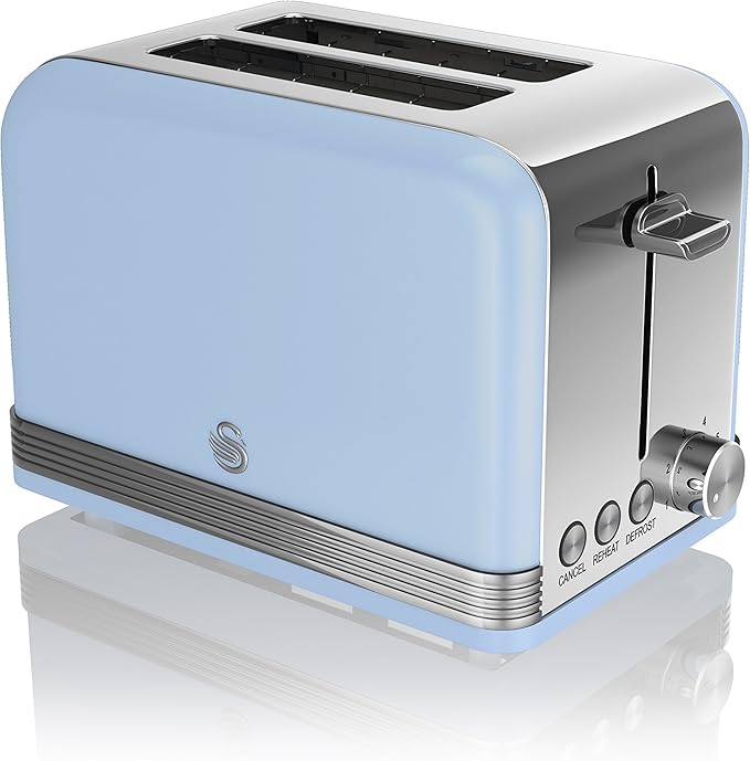 Swan ST19010BLN 2-Slice Retro Toaster, 815 W, Blue: Amazon.co.uk ...