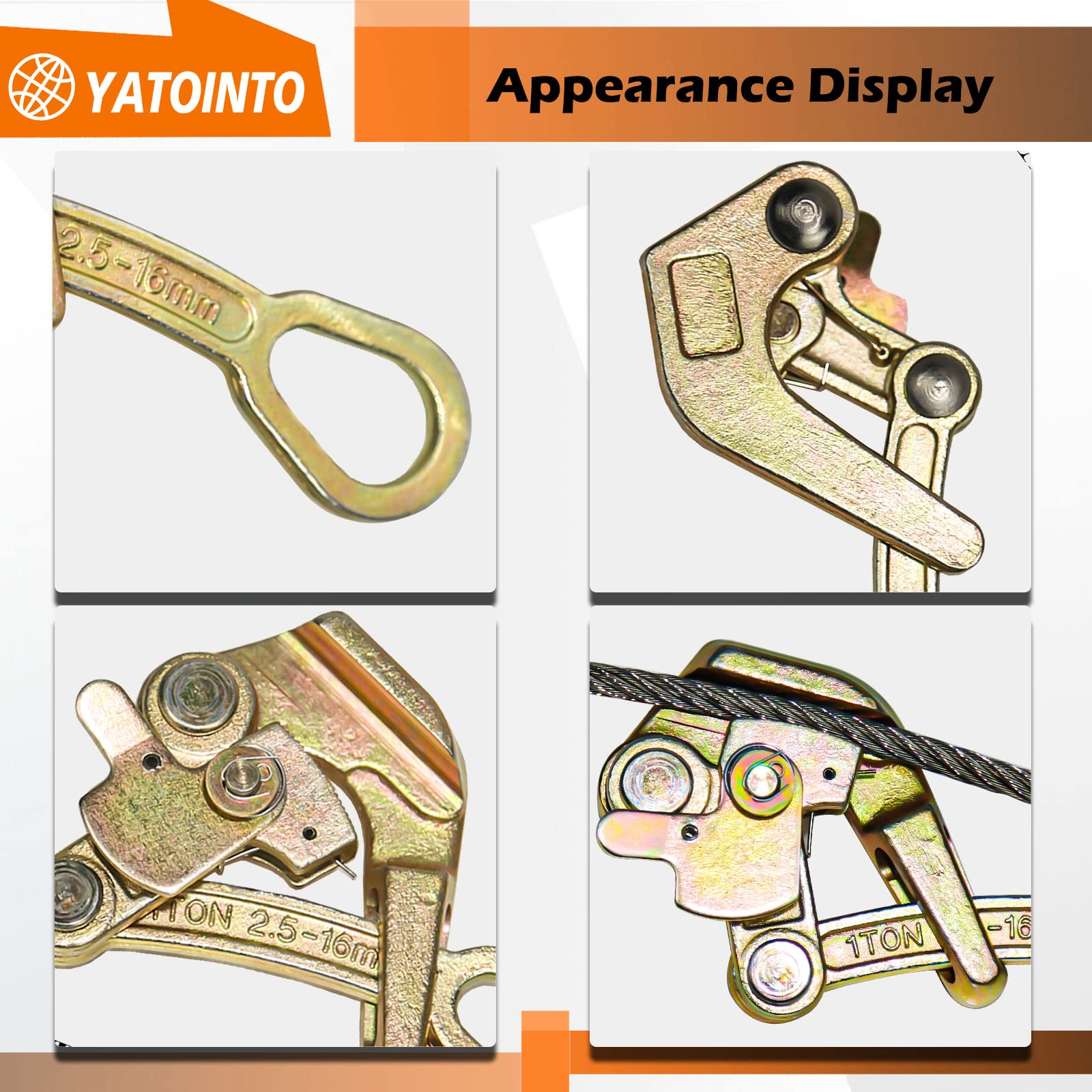 Mua YATOINTO 2200lb Cable Grip Steel Wire Puller 1 Ton, Cable Puller ...