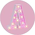 Amazon.com: Foaky Pink Light Up Letters,Pink Party Decorations,Glitter ...