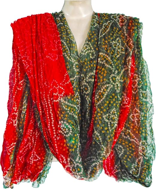 Buy Rajasthan Textile Women's Bandhani Work Chiffon Leheriya Rajasthani ...