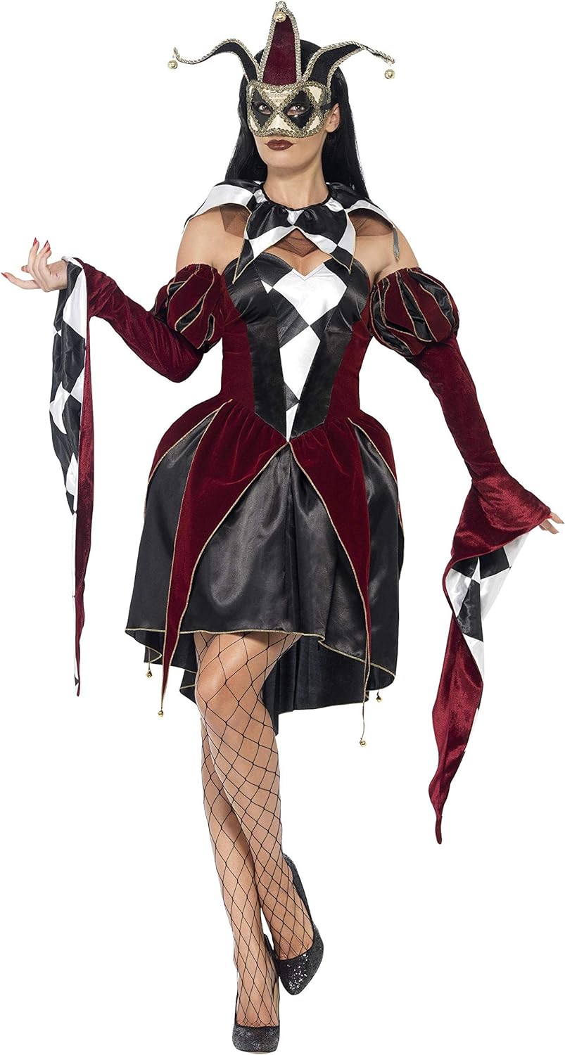 Amazon.com: Smiffys Women's Gothic Venetian Harlequin Costume: Clothing