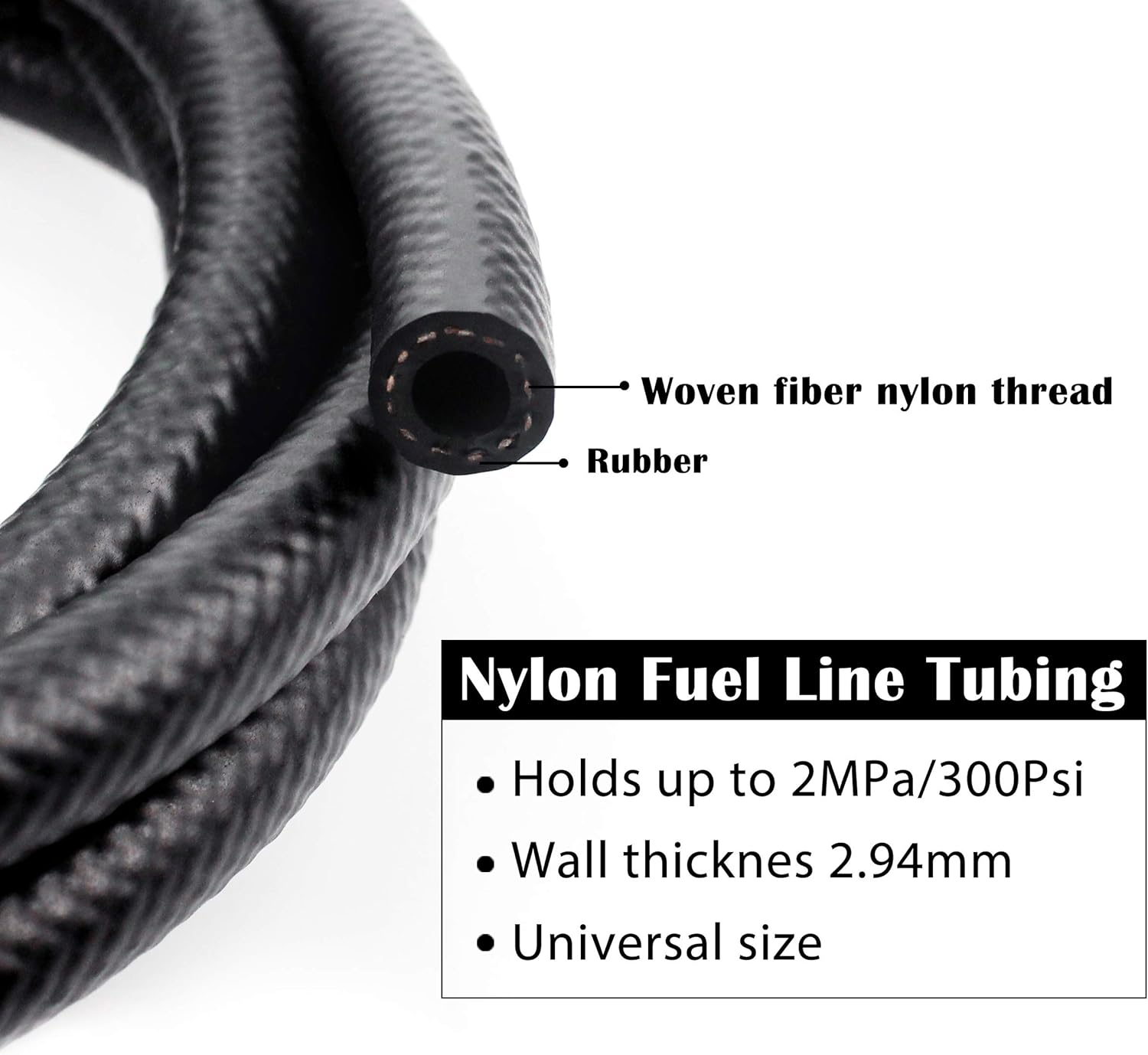 5/16″ Inch ID Fuel Line Set – 2 Meter / 6-Foot 5/16″ Inch Fuel Line + 2 ...