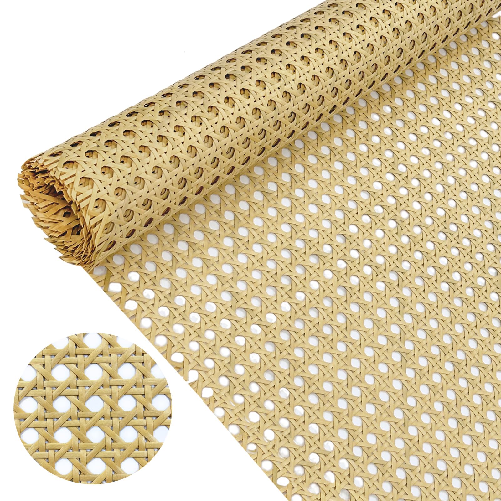 Plastic Rattan Webbing Roll, 16x20'' Faux Cane Sheet Weaving Material ...