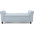 Amazon.com: Christopher Knight Home Keiko Fabric Armed Storage Bench ...