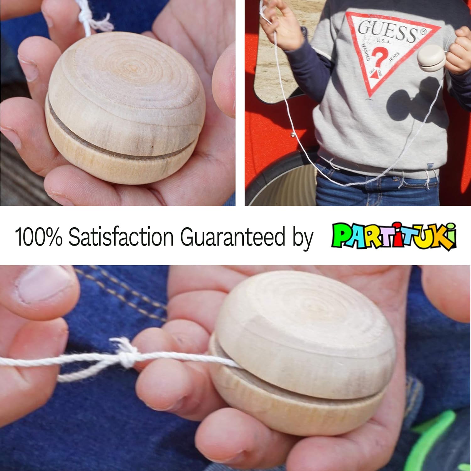 Partituki Pack of 10 Wooden Yoyos. Great Idea for Birthday Party Gifts ...