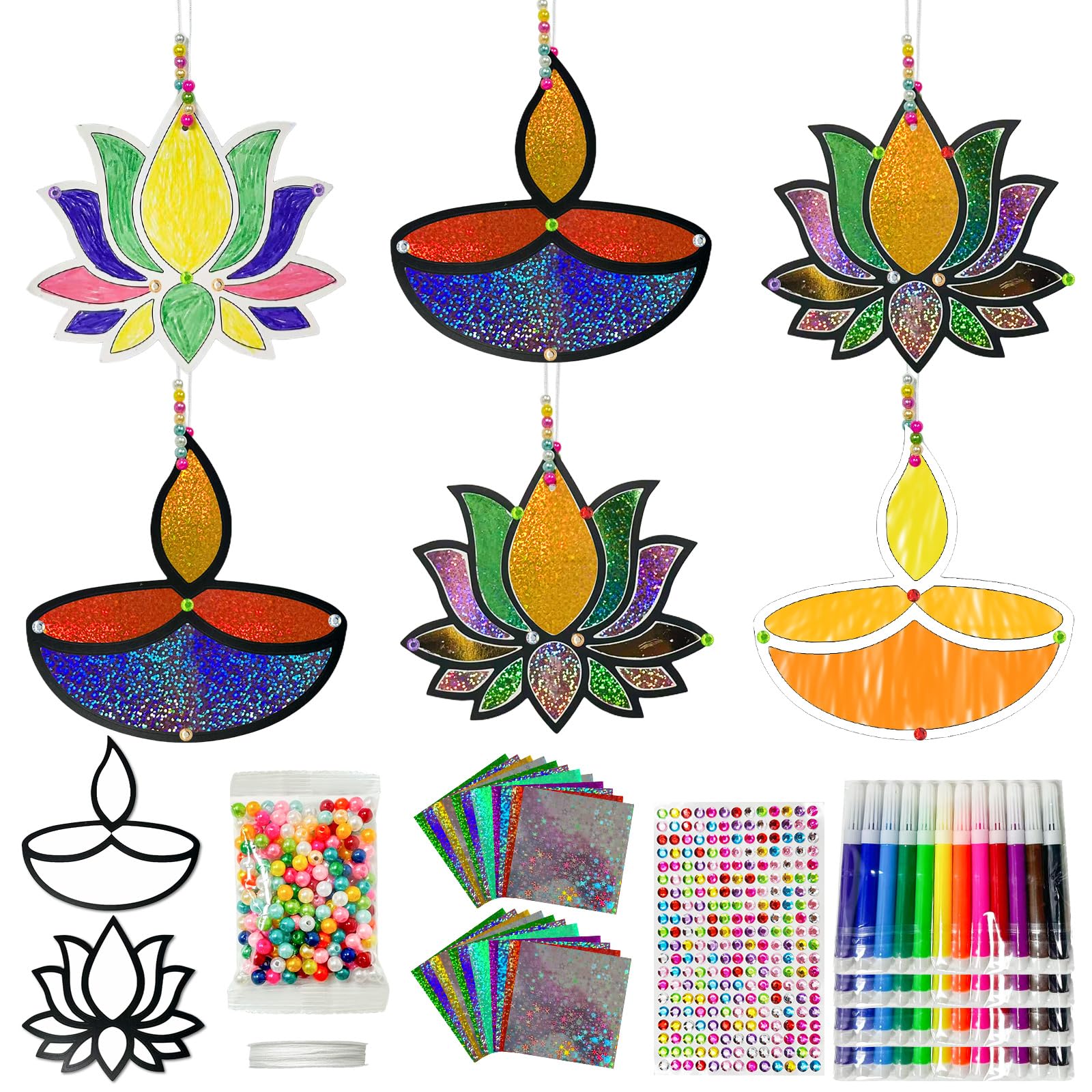Mua Cinrobiye 24 Set Happy Diwali Craft Kits Diwali Party Favors Foil ...