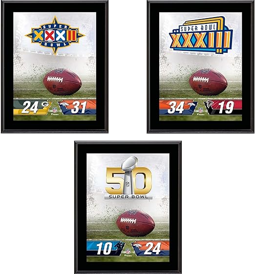 Denver Broncos 10.5" x 13" Sublimated Super Bowl Champion Plaque Bundle ...