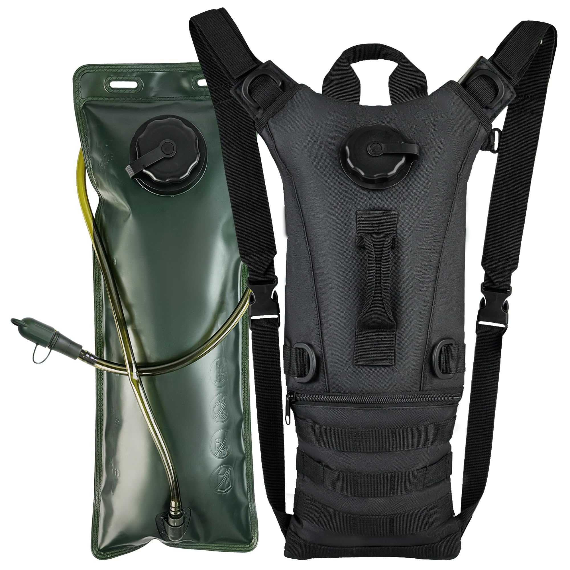 Zavothy Tactical Molle Hydration Backpack with 3L Water Bladder Water Backpack Hydration Pack ...