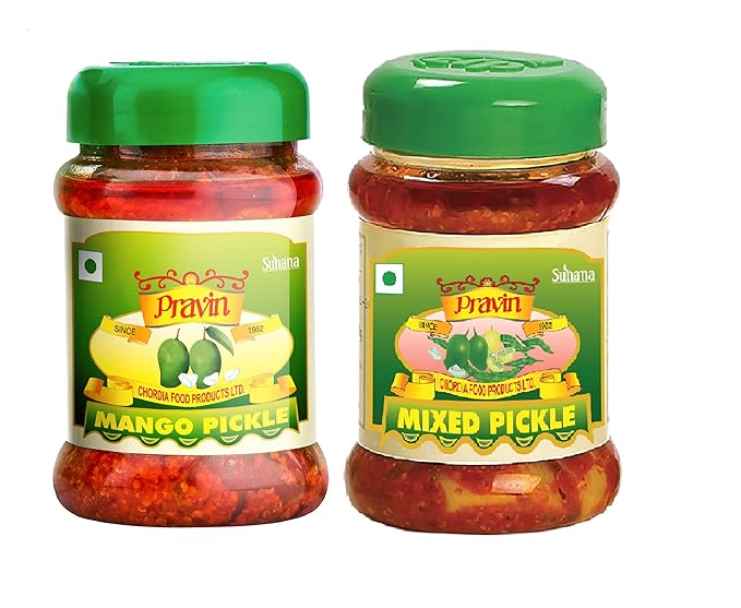 Pravin Mango Pickle 200g x 2 Jar + Mixed Pickle 200g x 2 Jar - Combo ...