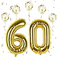 Amazon.com: Number Balloons 60 Gold, 40 Inch Large Number 60 Birthday ...
