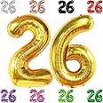 Amazon.com: KatchOn, Giant 26 Balloon Number Gold - 40 Inch | Gold 26 ...
