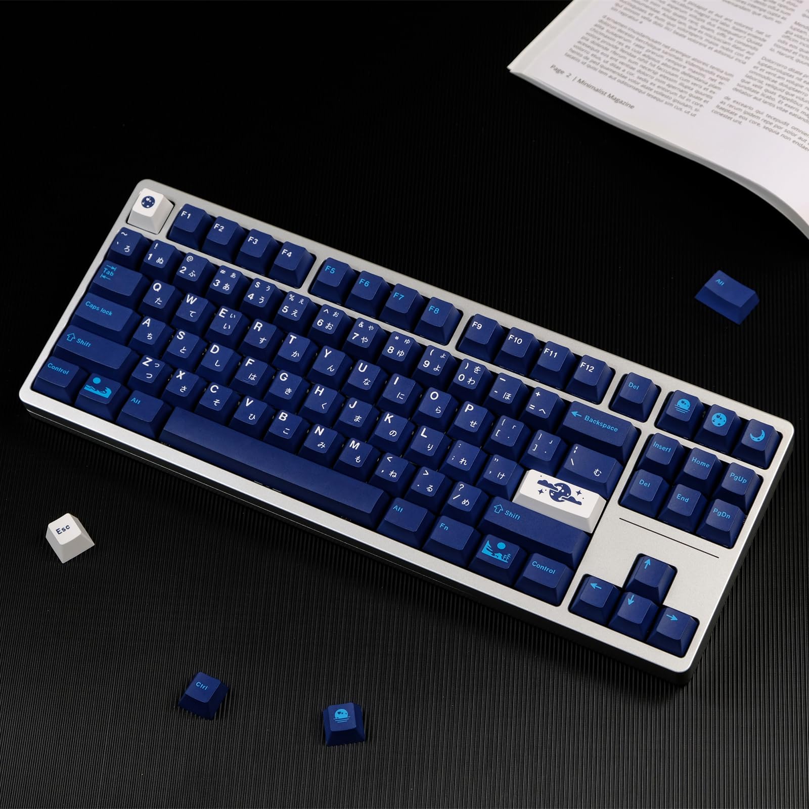 Mua Hyekit PBT Keycaps, 134 Keys Blue Hell Keycaps Dye-Sublimation PBT ...
