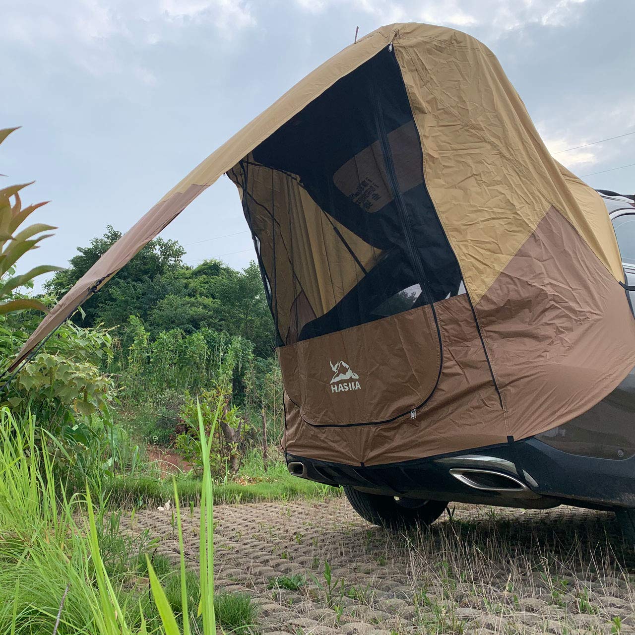 Hasika Tailgate Shade Awning Tent for Car Travel Small to Mid Size SUV ...