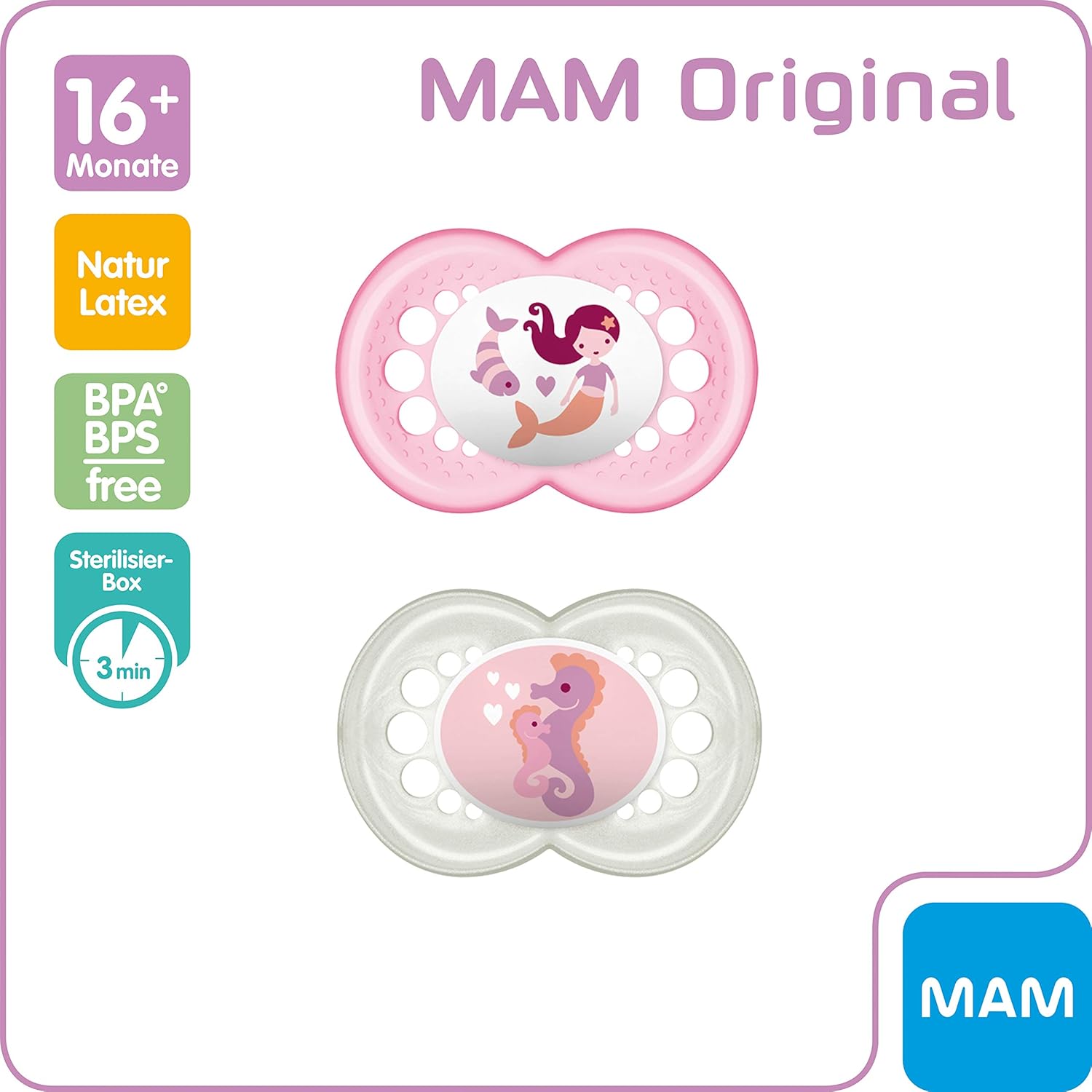 MAM Original Latex Soothers Dummies Pacifiers for Girls – BigaMart