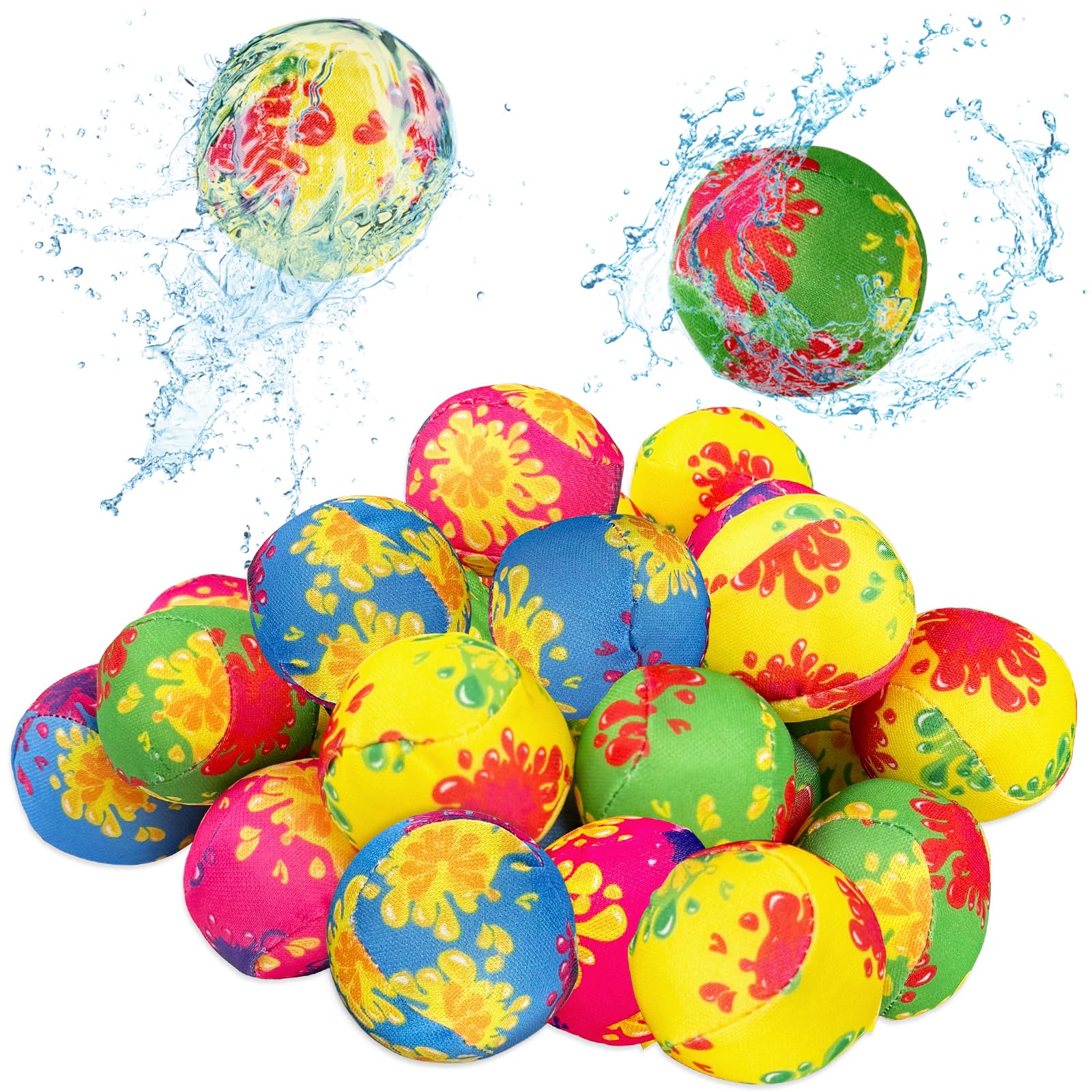 Irrmshr 30 Pack 2" Mini Water Splash Balls,Water Bomb Splash Balls ...