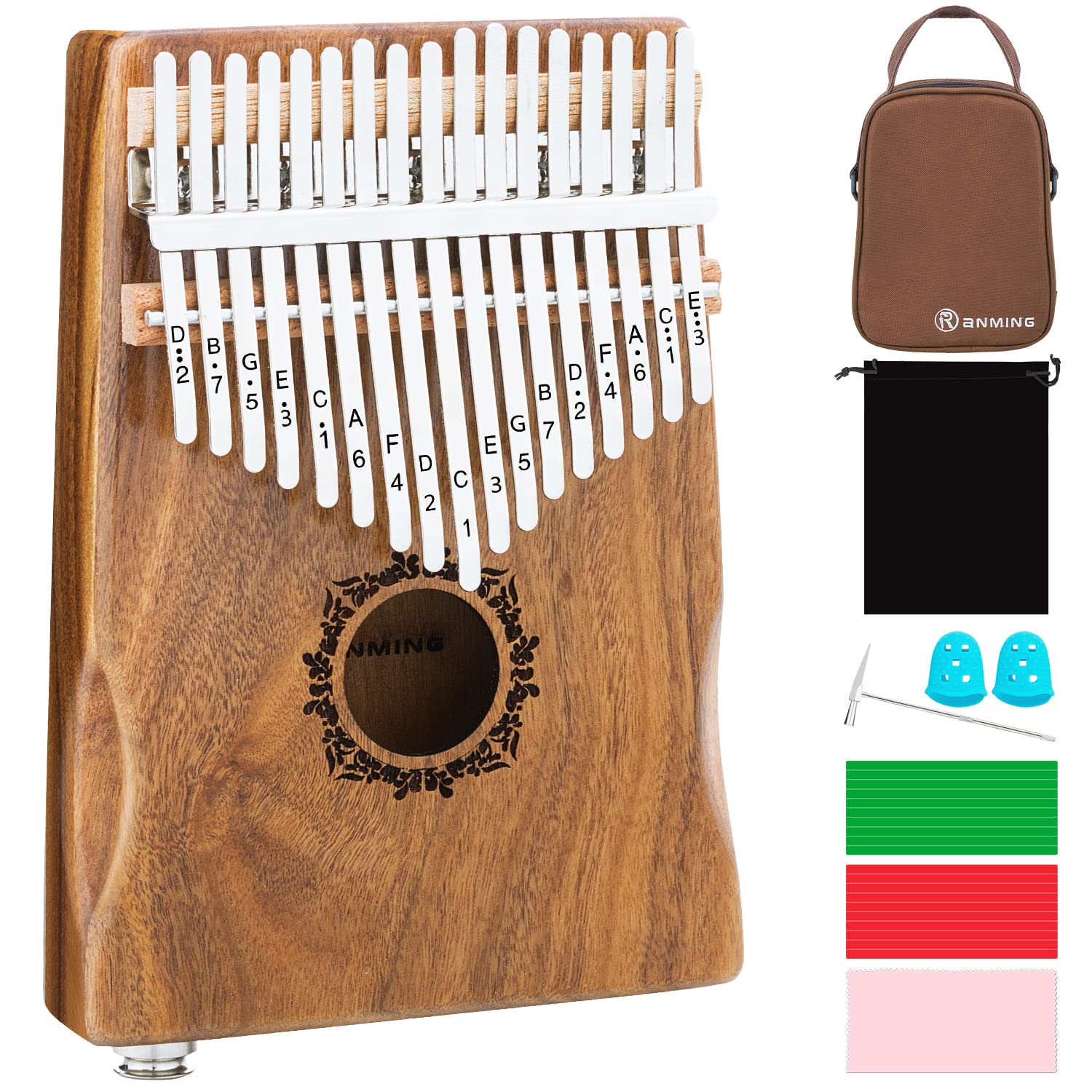 Kalimba Thumb Piano 17 Keys RANMING Mbira Finger Piano Kalimba Gifts ...